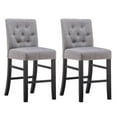Contemporary Bar Stools Set of 2 or 4, Upholstered Back Fabric with ...