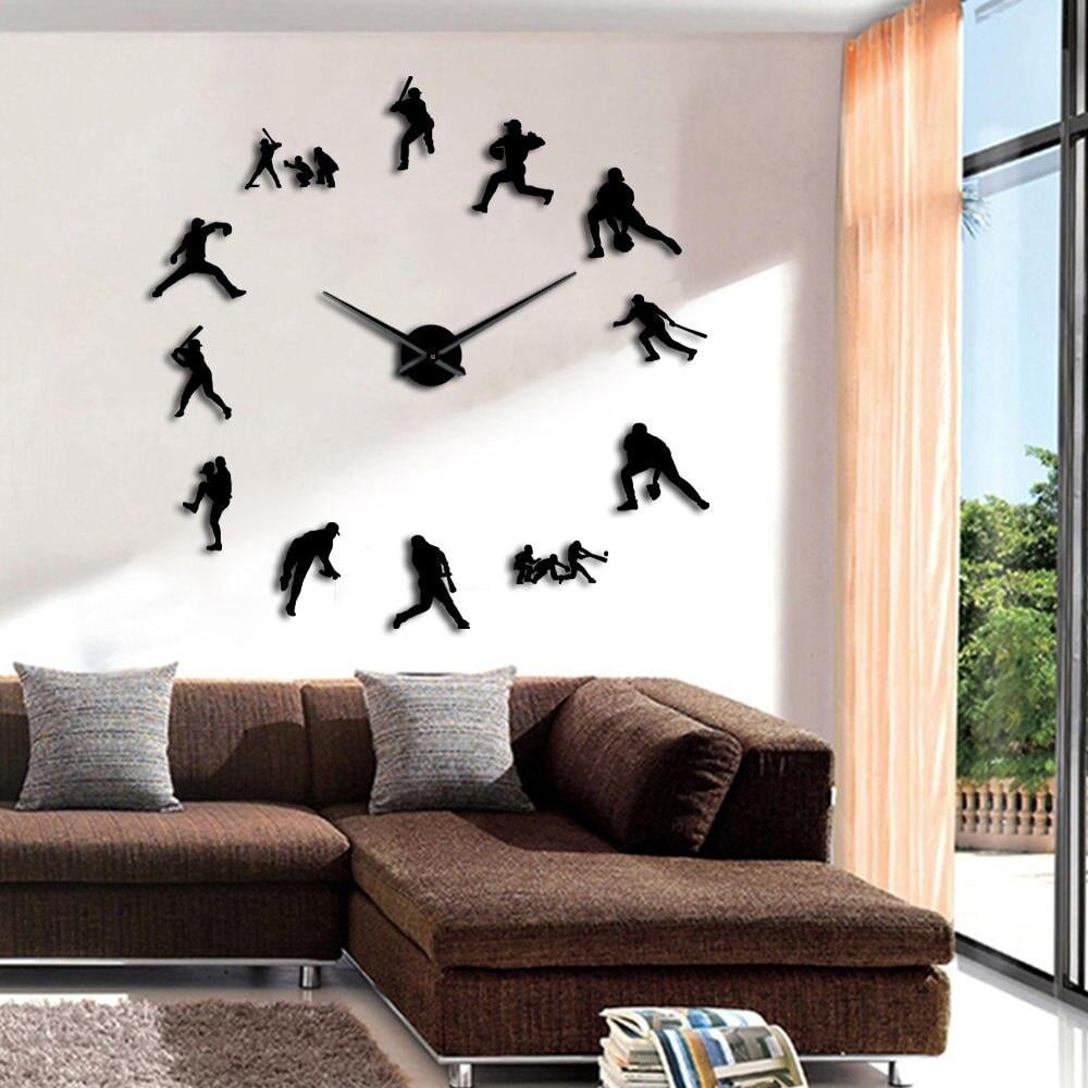 Contemporary Baseball Giant DIY Wall Clock Modern Sport Baseball Glove ...