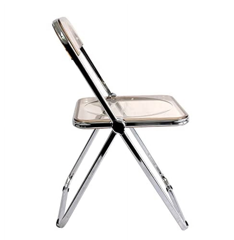 Contemporary Bauhaus Style Transparent Folding Chair (Amber) - Walmart.com
