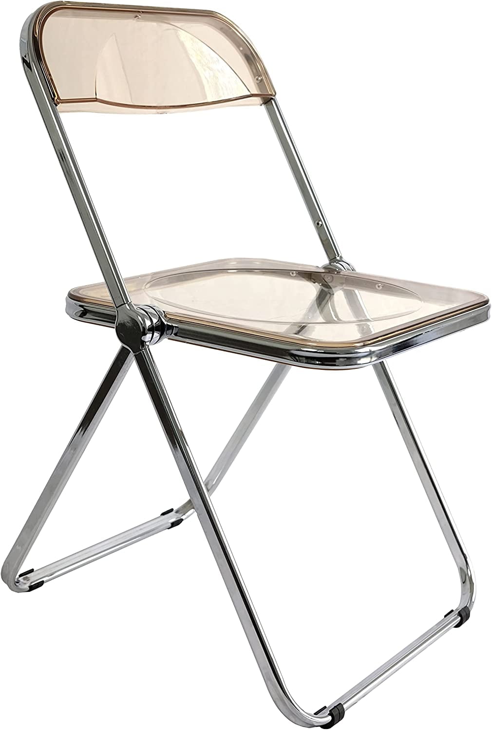 Contemporary Bauhaus Style Transparent Folding Chair (Amber) - Walmart.com
