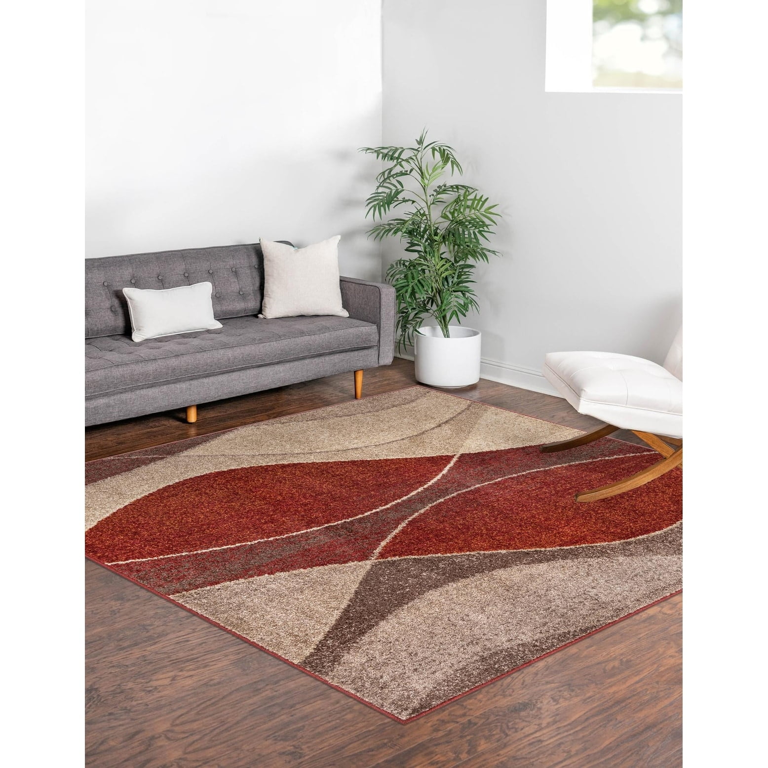 Contemporary Beallara Collection Area Rug 5'3" Square - Multi - Walmart.com