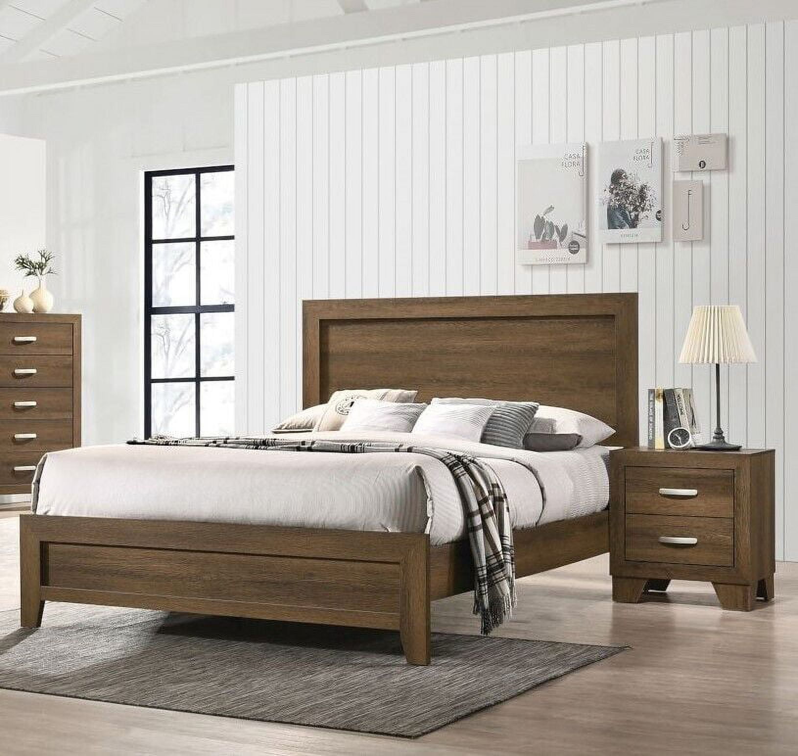 Contemporary Bedroom 3pc Set Eastern King Size Panel Bed and 2x ...
