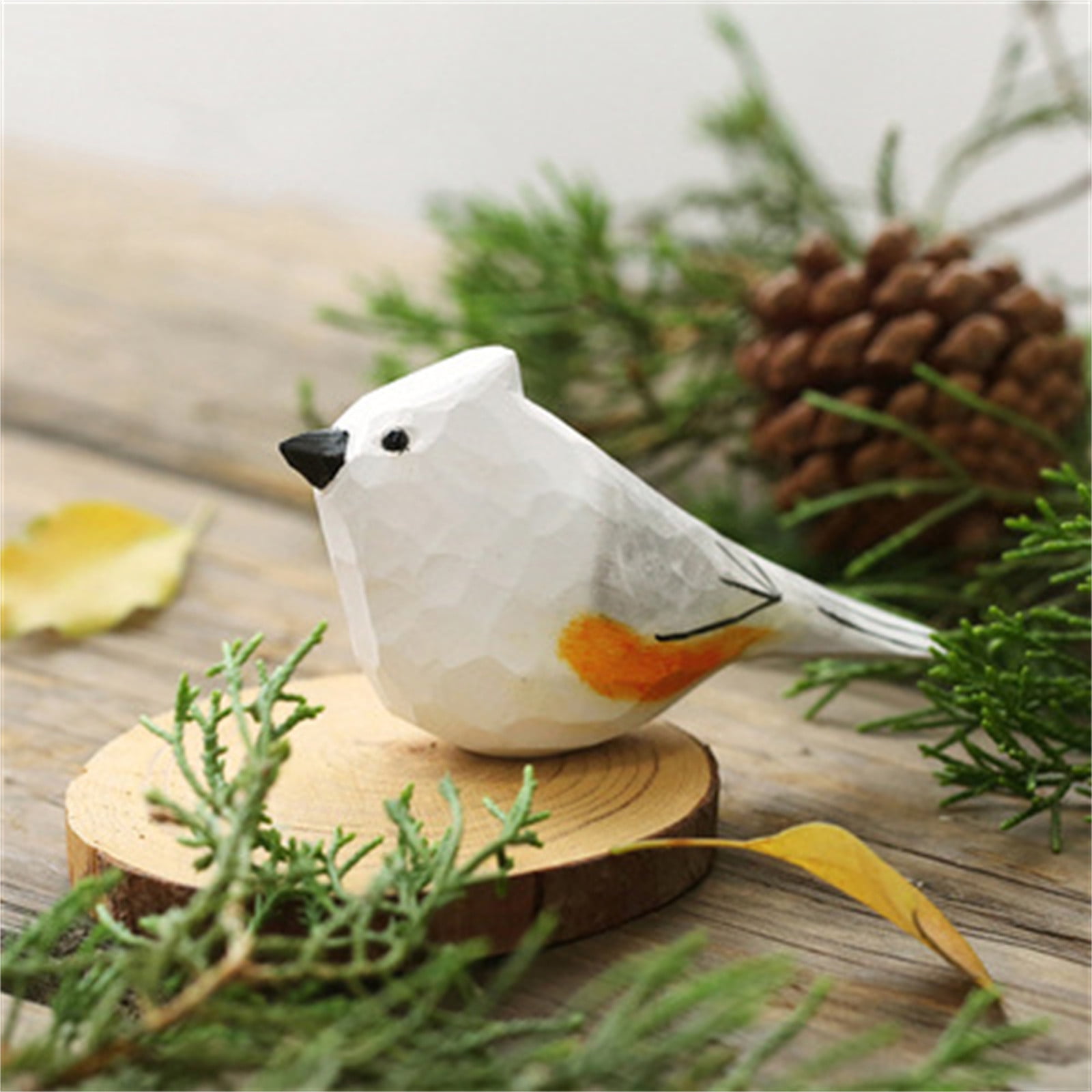Contemporary Bird Figurine - Small Wood Bird Statue Art Handmade ...