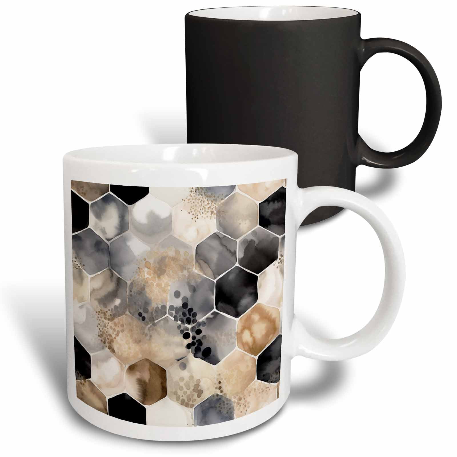 3drose, Contemporary Black and Gray Grunge Octagon Background, 11oz ...