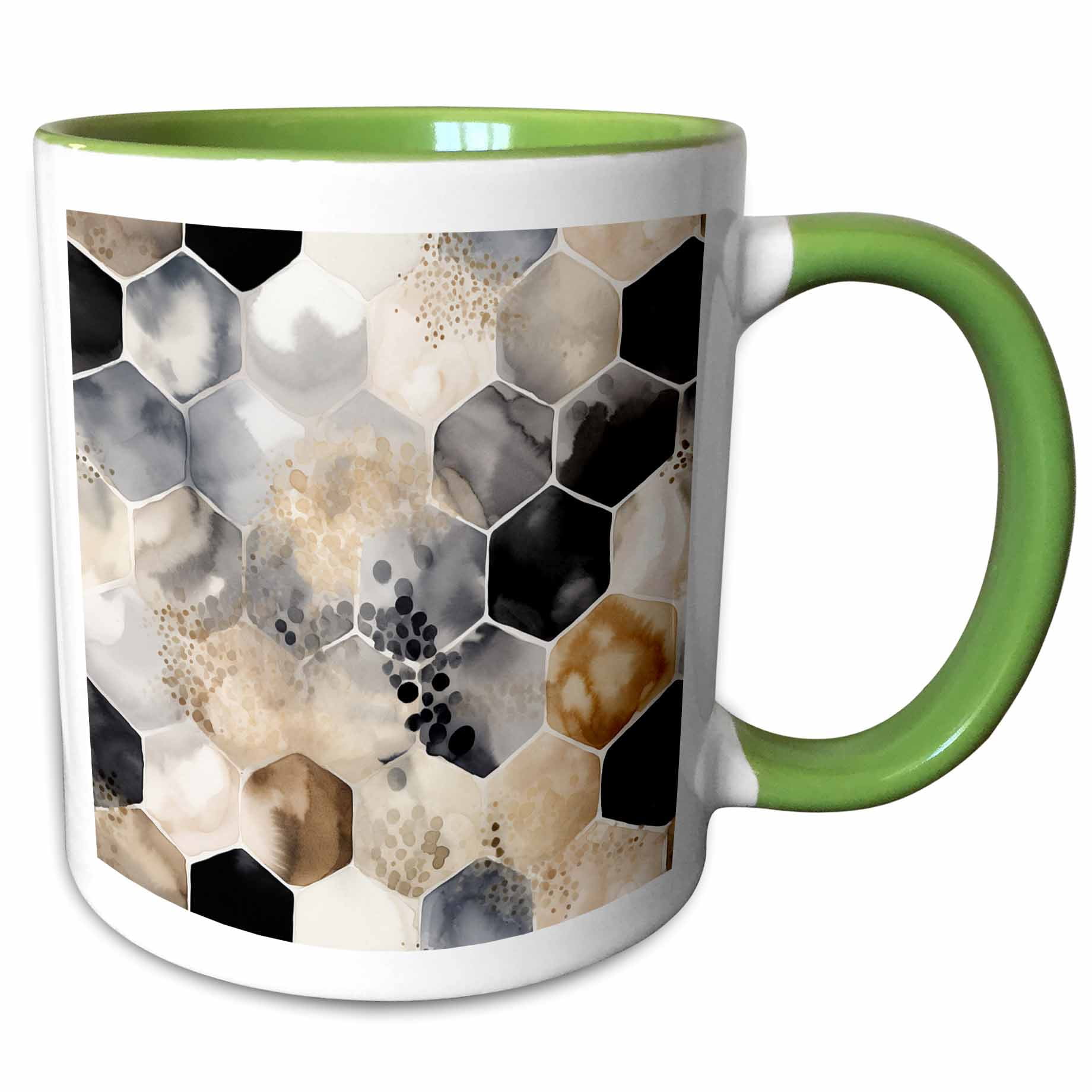 3drose, Contemporary Black and Gray Grunge Octagon Background, 11oz Two ...