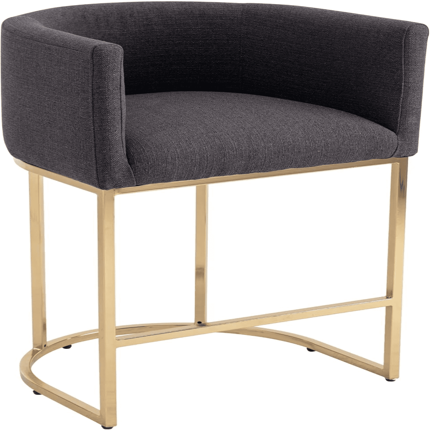 Contemporary Black Velvet Bar Stool 24" Upholstered Fabric Counter ...