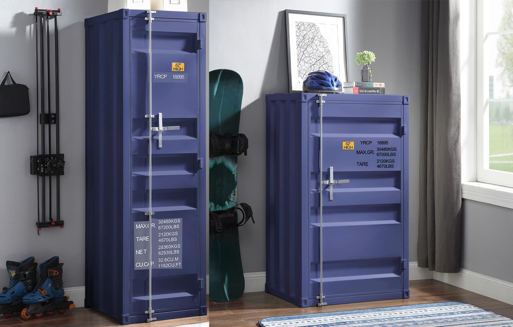 Contemporary Blue Chest & Wardrobe Metal by Acme Cargo 35940-2pcs ...