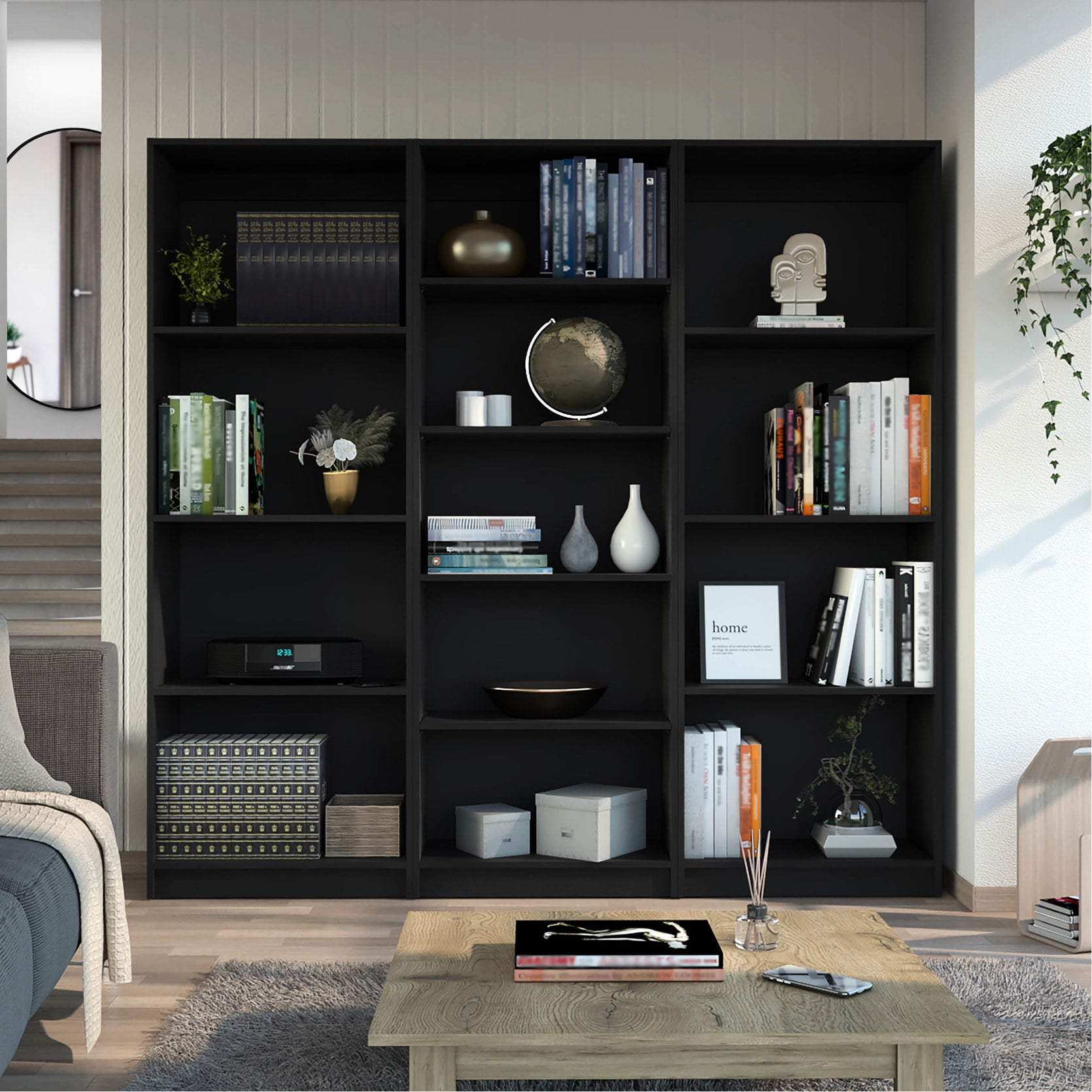 Contemporary Bookcase Set / Streamlined Coordination with Furniture ...