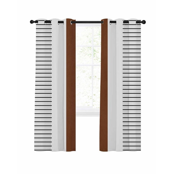Contemporary Brown Blackout Curtains 84 Inches Long for Bedroom, Modern ...