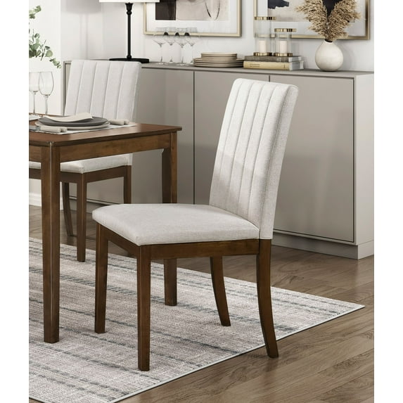 Contemporary Brown Finish Dining Chairs Set of 2 - Wood Brown ...