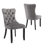 Contemporary Button Tufted Dining Chairs, High-end Velvet Upholstered ...