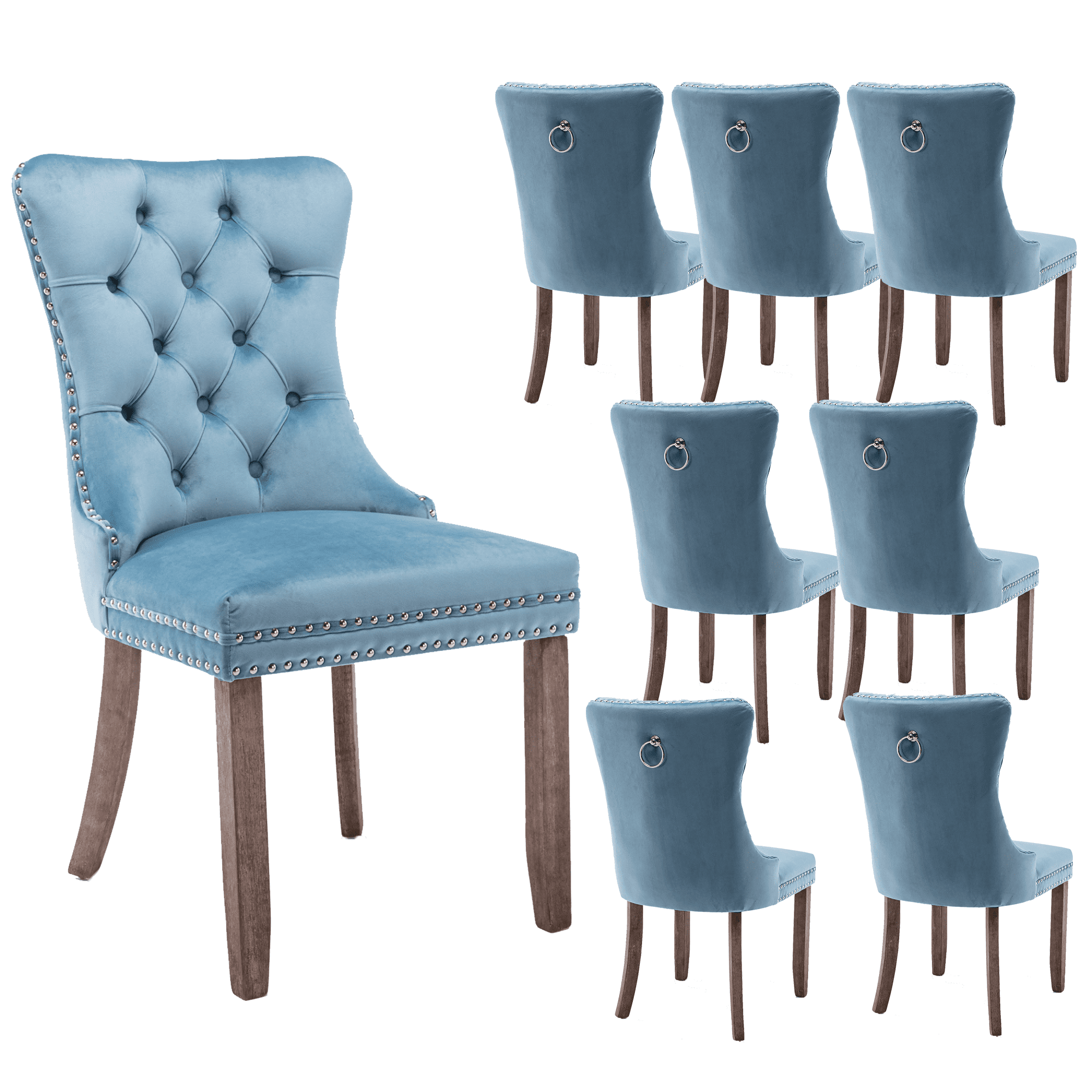 Contemporary Button Tufted Dining Chairs, High-end Velvet Upholstered ...