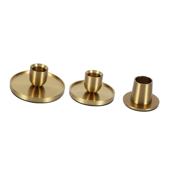 Contemporary Candlestick Holders Stands Set Of 3 Metal Decorative For ...