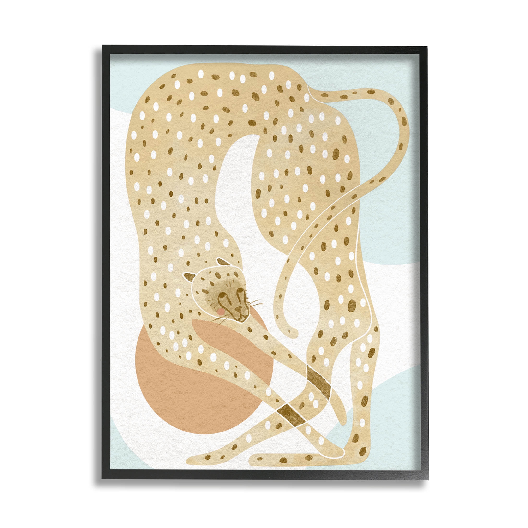 Contemporary Cheetah Shapes Animals & Insects Graphic Art Black Framed ...