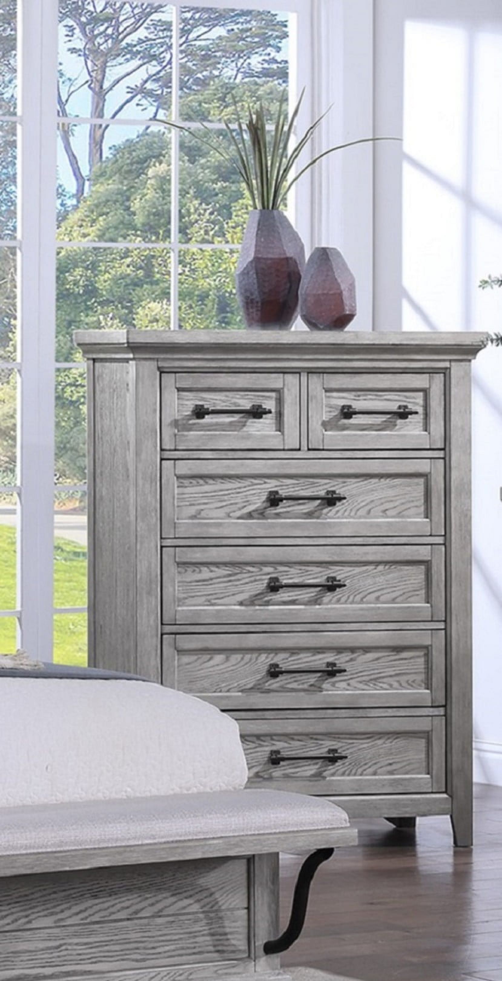 Contemporary Chest for Bedroom with Large Metal Handles & Storage ...