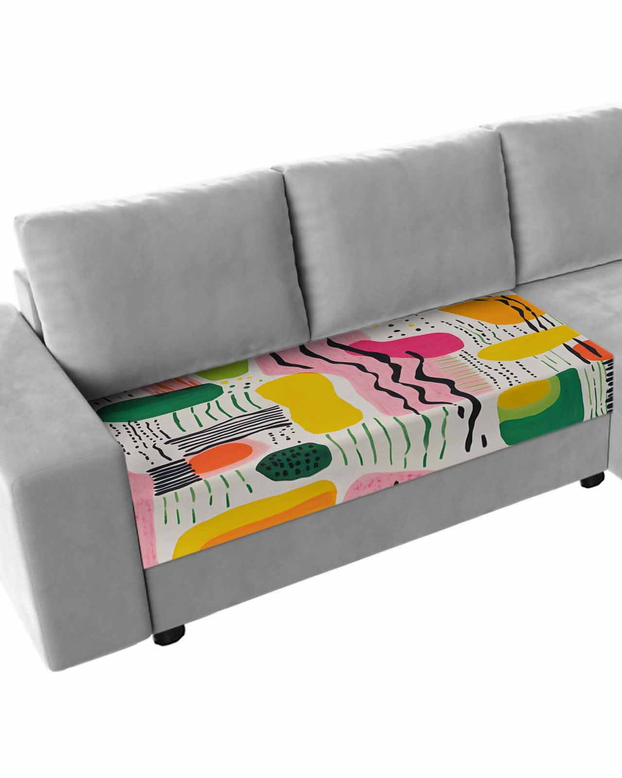 Contemporary Color Block Sofa Couch Cushion Covers Washable, Removable ...