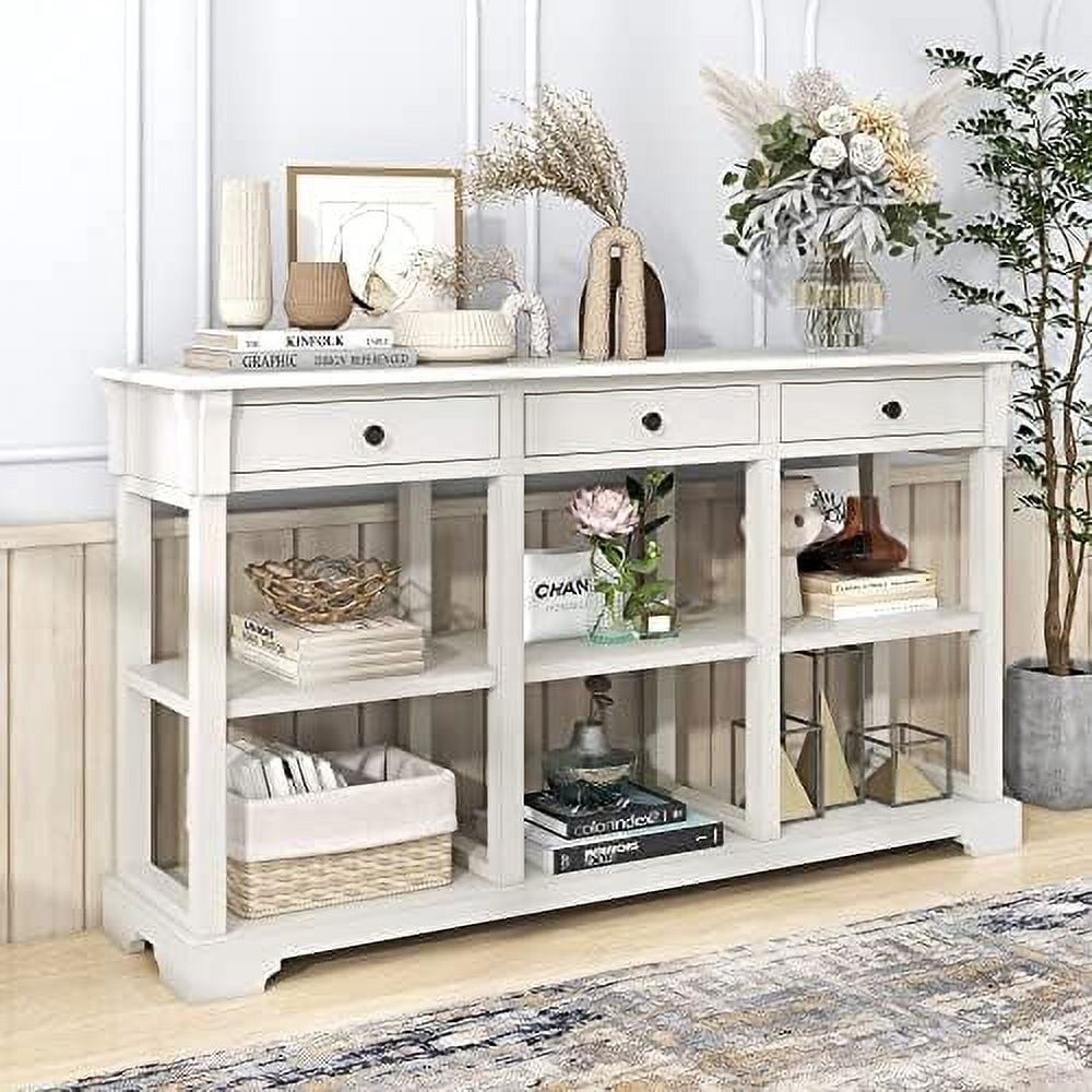 Contemporary Console Table with Industrial-Inspired Concrete Wood Top ...