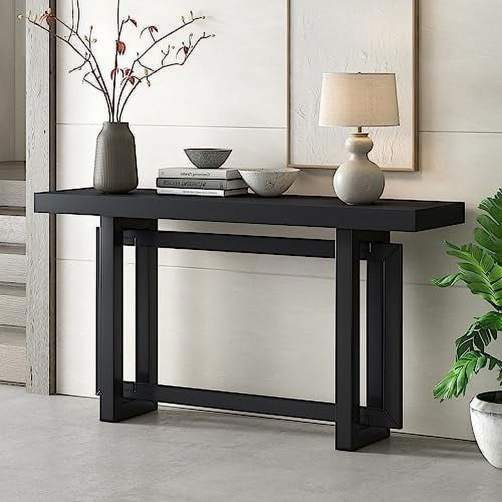 Contemporary Console Table with Industrial-Inspired Concrete Wood Top ...