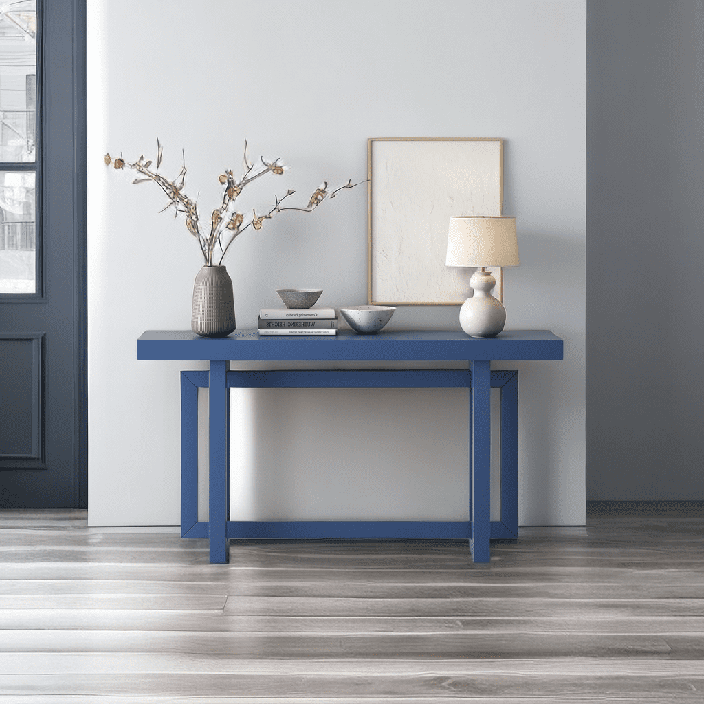 Contemporary Console Table with Industrial-Inspired Concrete Wood Top ...