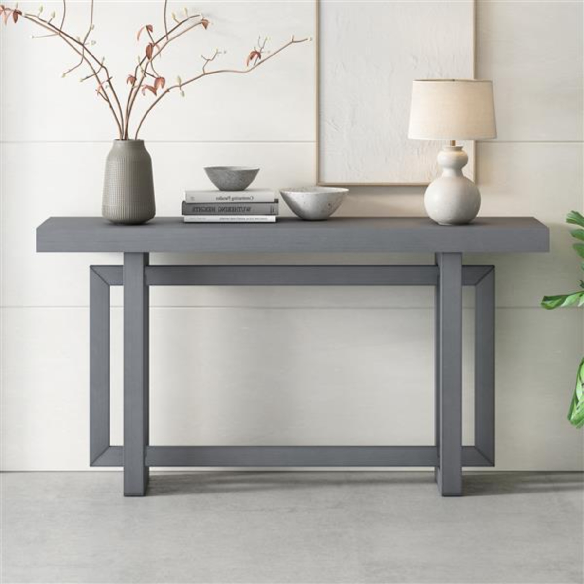 Contemporary Console Table with Wood Top Extra Long Entryway Table for ...