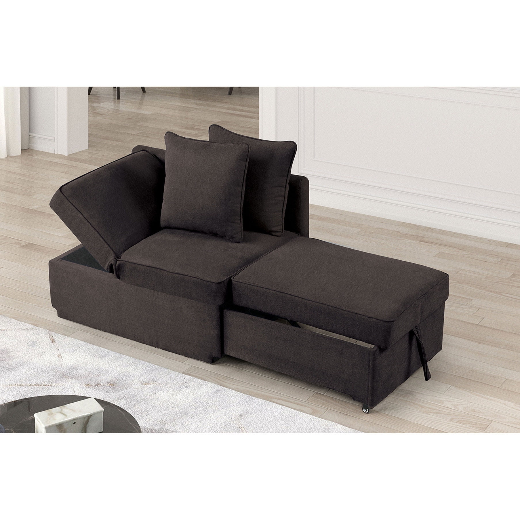 Contemporary Convertible Chair with Storage | Adjustable Headrest in ...