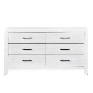 Contemporary Corbin Dresser with White Finish and Black Metal Hardware ...