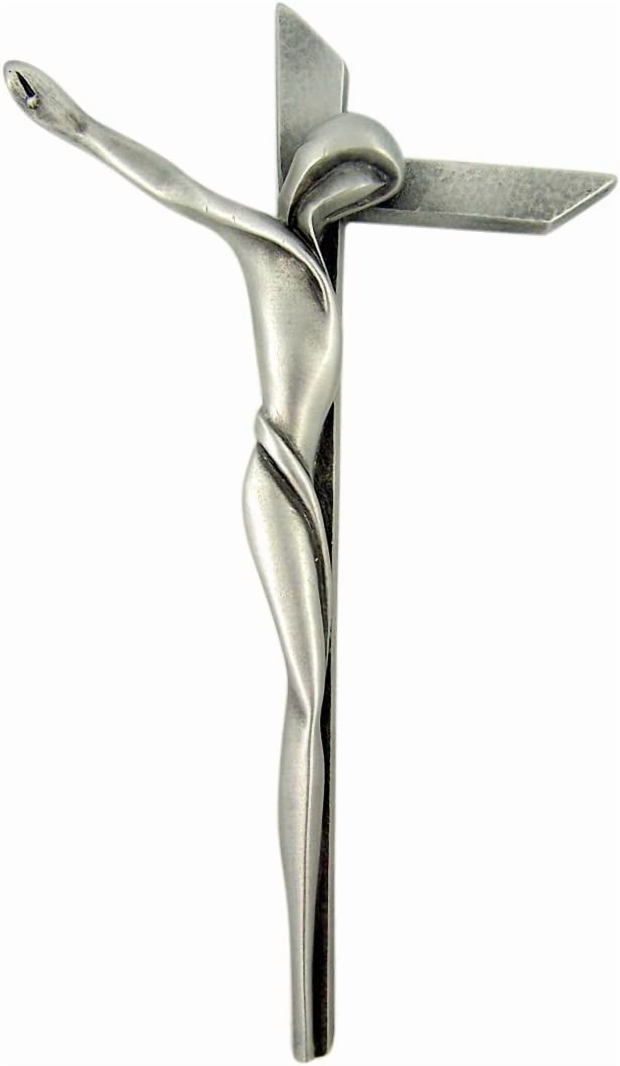Contemporary Crucifix Pewter Good Triumphed Evil Contemporary Serpentine Cross Wall Crucifix ...