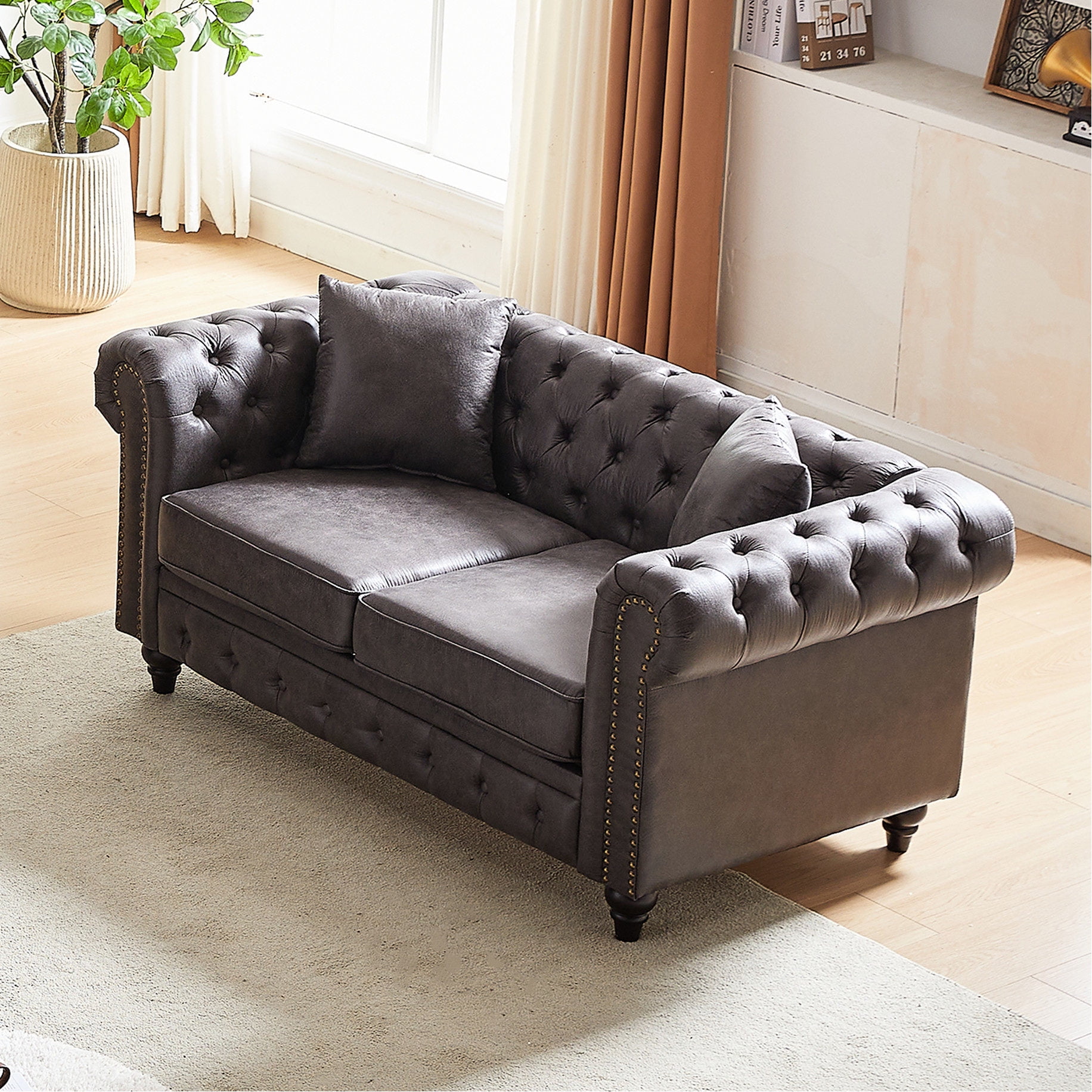 Contemporary Design Chesterfield Sofa, Foam+Spring Cushions / Ideal for ...