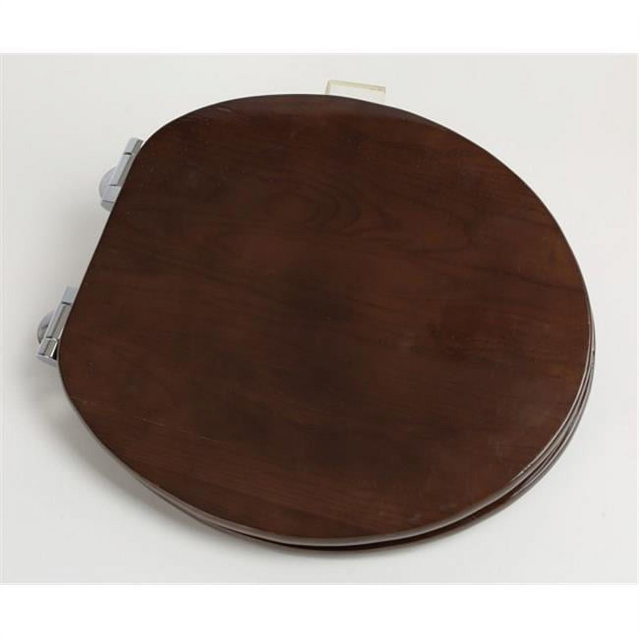 Contemporary Design Full Cover Solid Oak Wood Round Front Toilet Seat ...