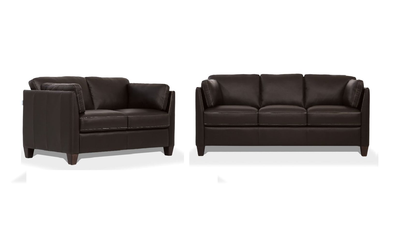 Contemporary Design Living Room Furniture 2pc Sofa Set Chocolate ...