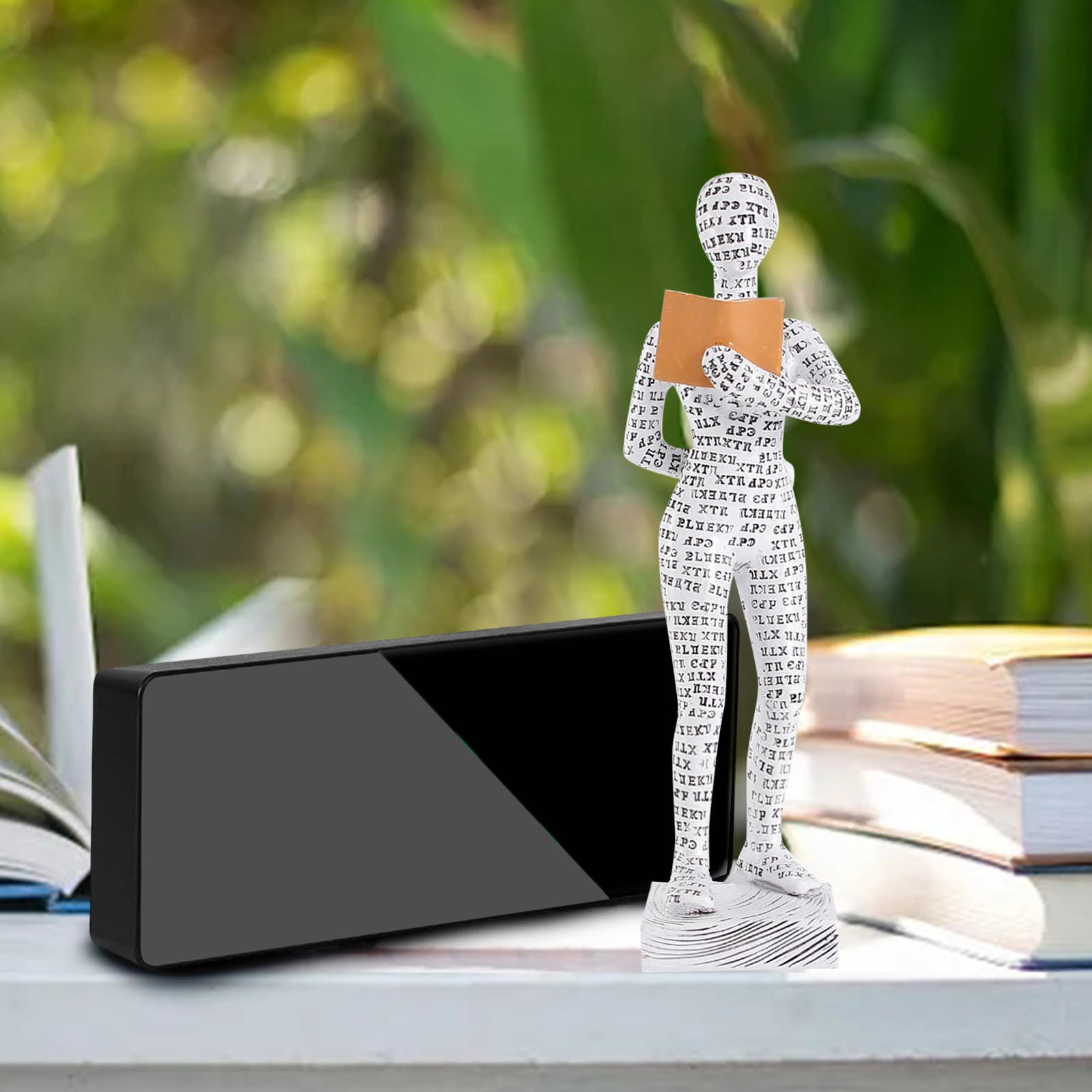 Contemporary Desktop Ornament Reading Woman Figurine Stylish Resin ...