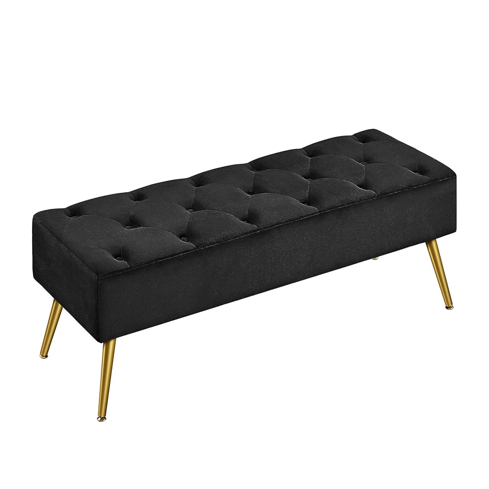 Contemporary Dining Bench for Small Spaces, Button Tufted Fabric with ...