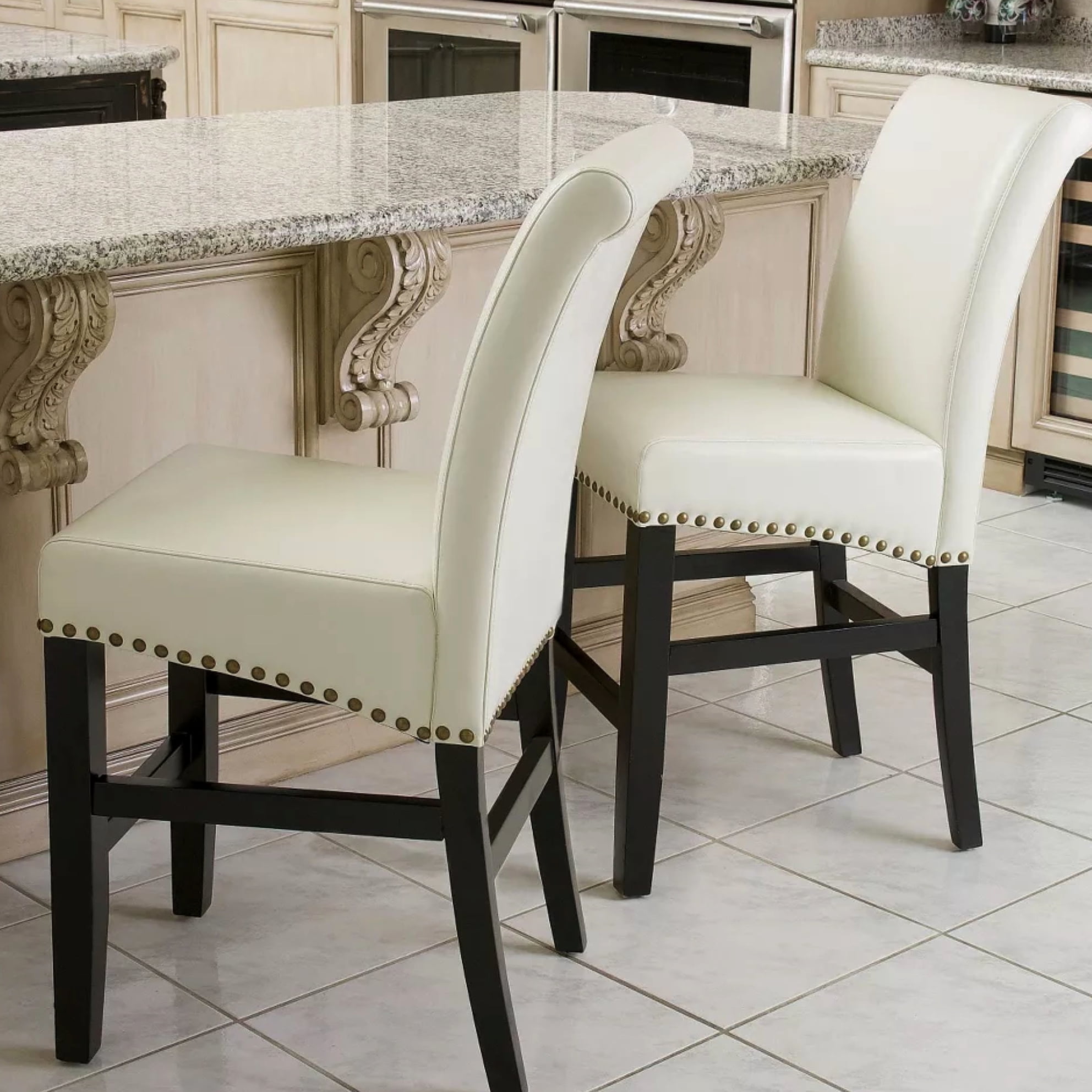 Contemporary Dining Chairs With Accents, 25 Inches Upholstered. Of 2 ...