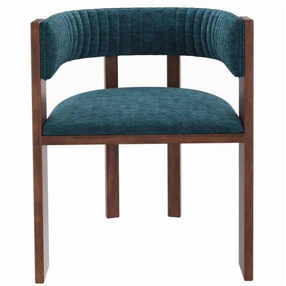 Contemporary Dining Chairs Set of 2, Blue Upholstered Seat with ...