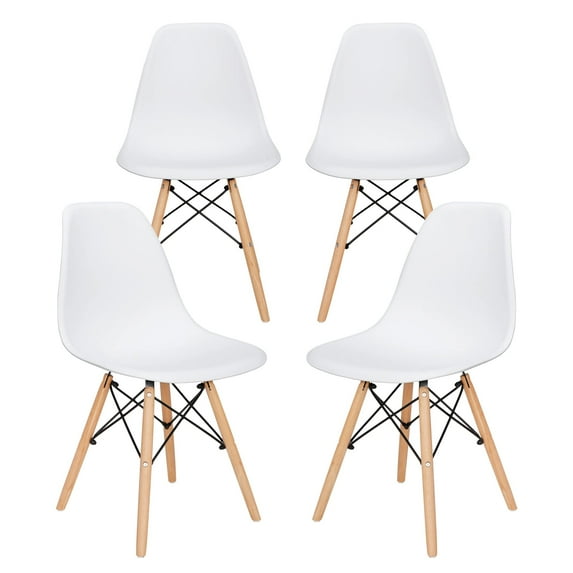 Contemporary Dining Chairs Set of 4, DSW Shell Plastic Design with ...