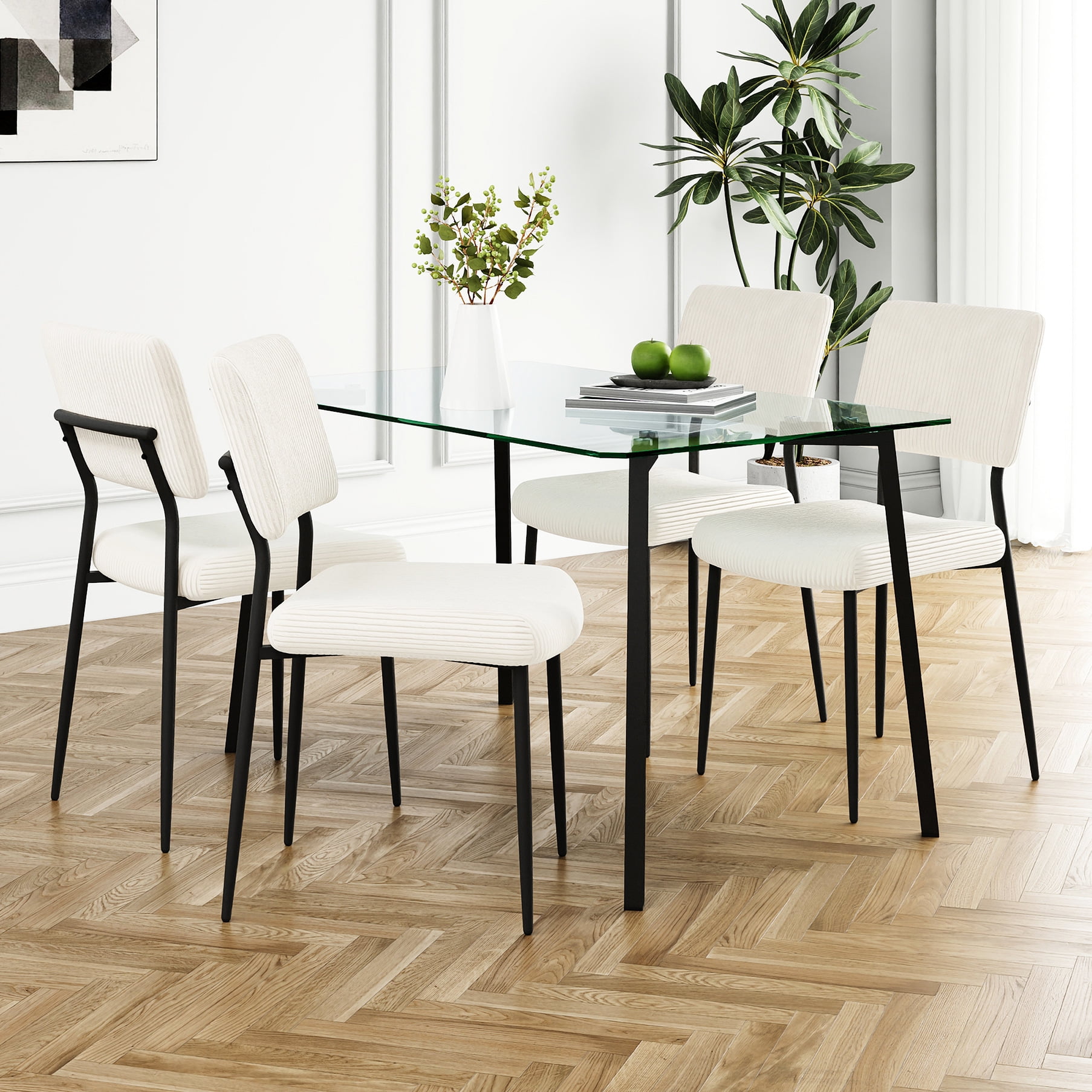 Contemporary Dining Set with Glass Table | Ideal for Casual and Formal ...