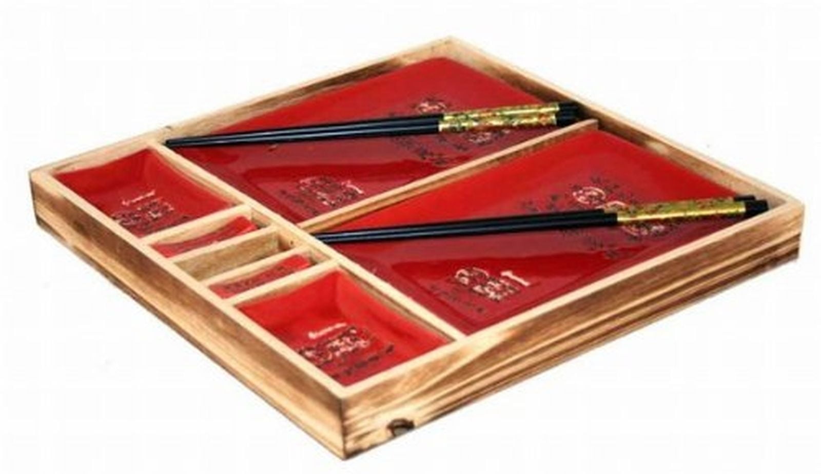 Contemporary Asian Dishware - 8 PCS Japanese Sushi Serving Set for Two ...