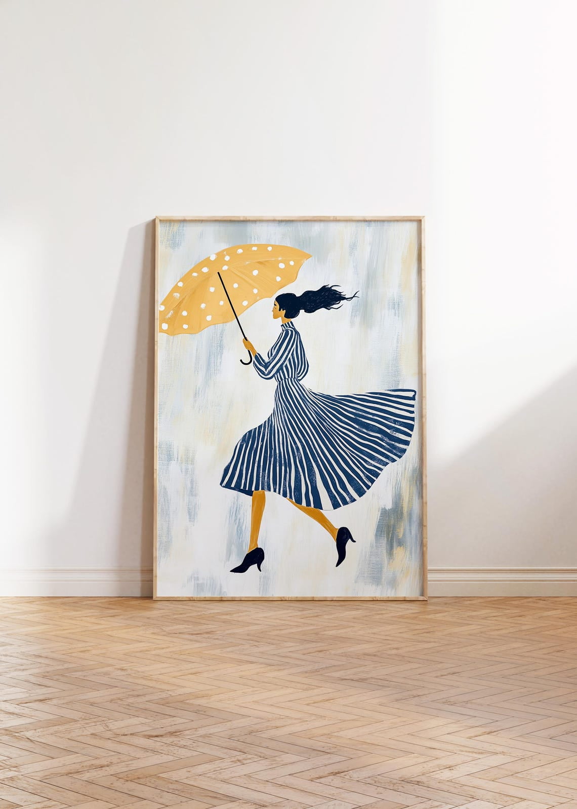 Contemporary Dotted Wall Art, Woman Female Decor, Colorful Art Print ...