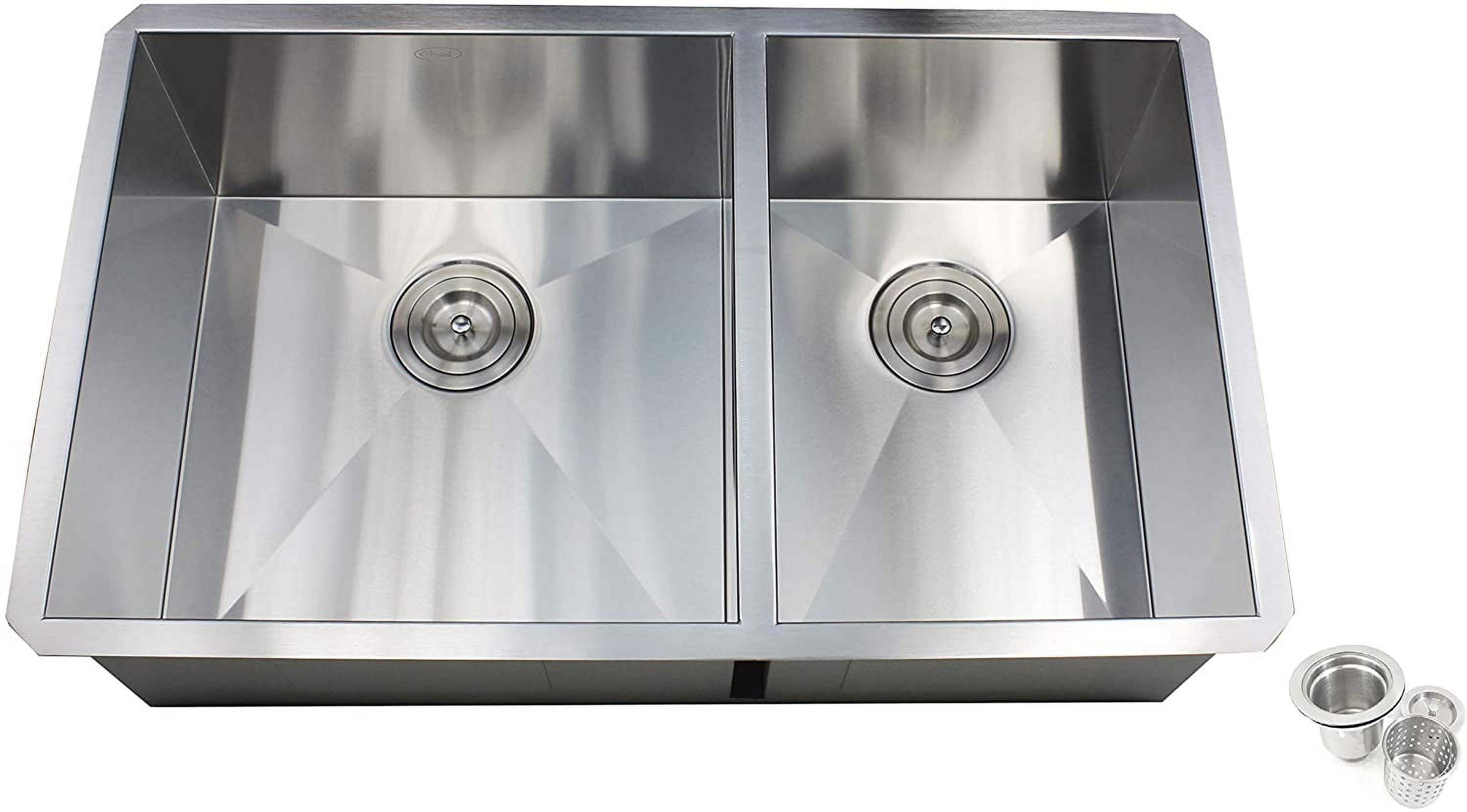 Contemporary Durable Zero 16 Gauge Stainless Steel Double Bowl ...