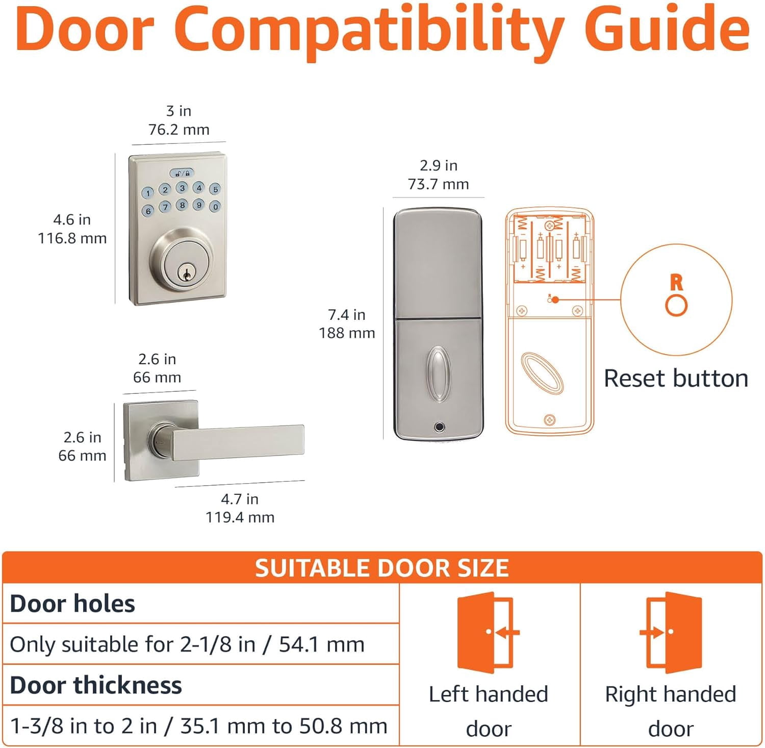 Contemporary Electronic Keypad, Keyless Entry Door Lock Deadbolt with ...