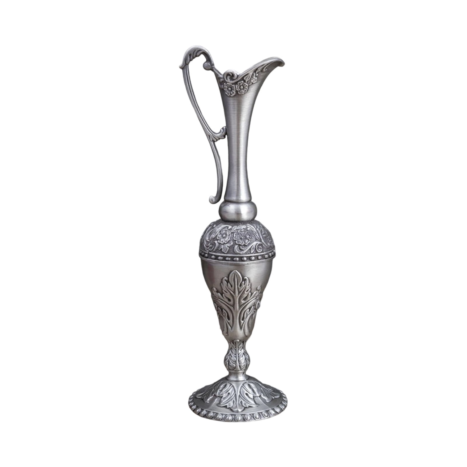 Contemporary Embossed Metal Flower Vase Vintage Minimalist Indoor ...