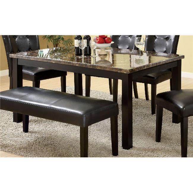 Contemporary Faux Marble Top Dining Table, Black - Walmart.com