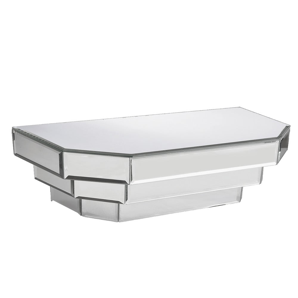 Contemporary Floating Mirrored Glass Stepped Shelf - Walmart.com