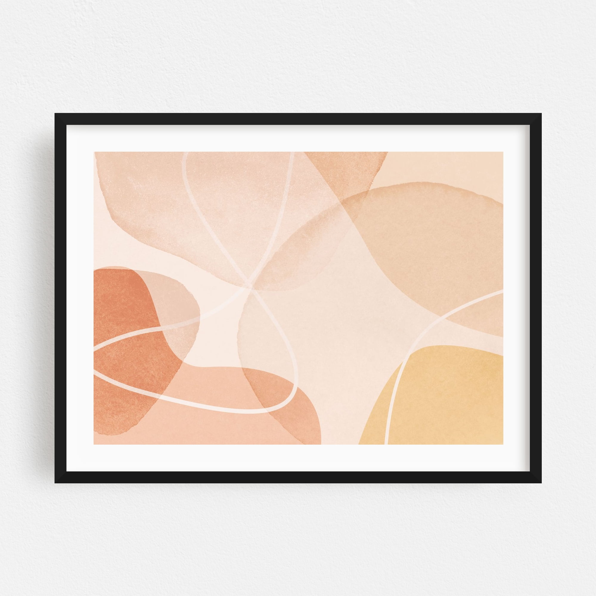 Contemporary Flow Peach Beige - Painting Abstract Minimalist Pastel ...