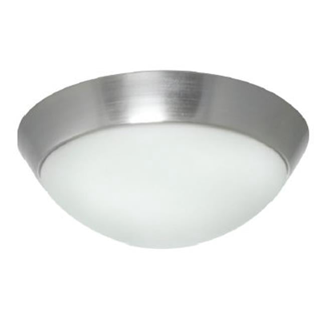 Contemporary Flushmount Brushed Nickel Finish with White Glass Energy ...