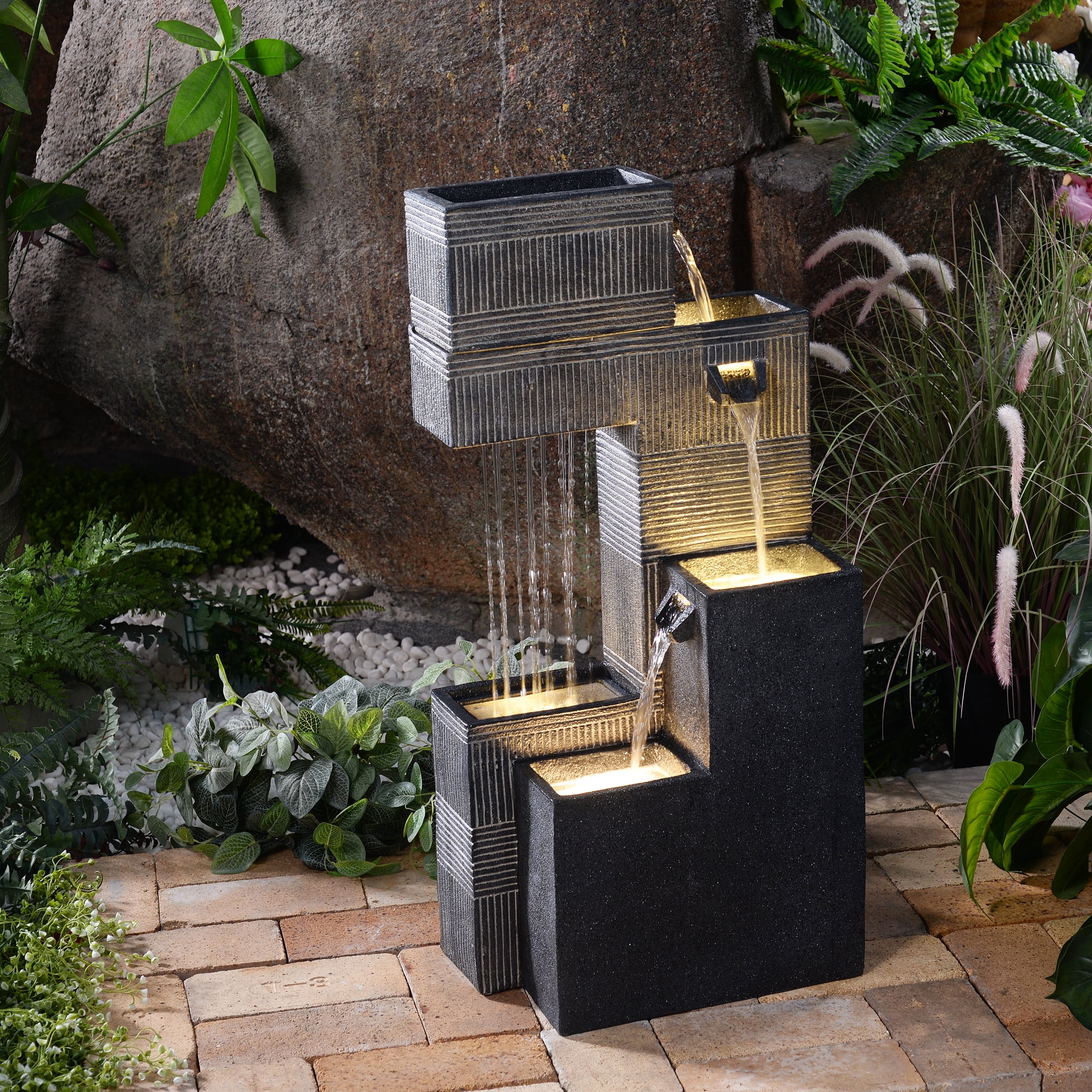 Hi-Line Gift Dark Elegance Outdoor Contemporary Fountain - Walmart.com