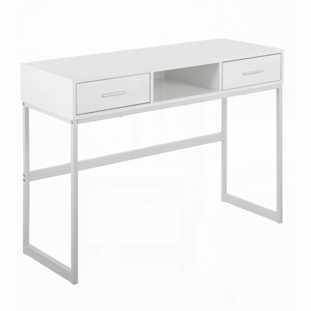 Contemporary Franklin Console Table with White Metal & Wood|Concealed ...
