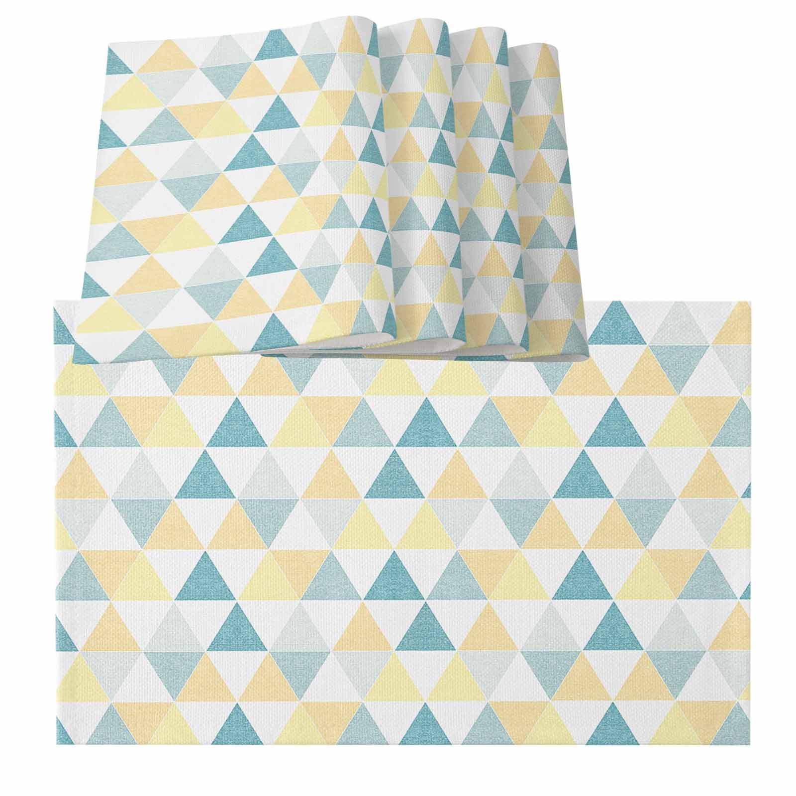 Contemporary Geometric, Minimalist Colored Bohemia Burlap Kitchen Place ...