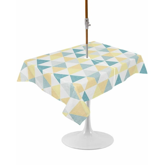 Contemporary Geometric, Rectangle Outdoor Tablecloth, Waterproof Table ...