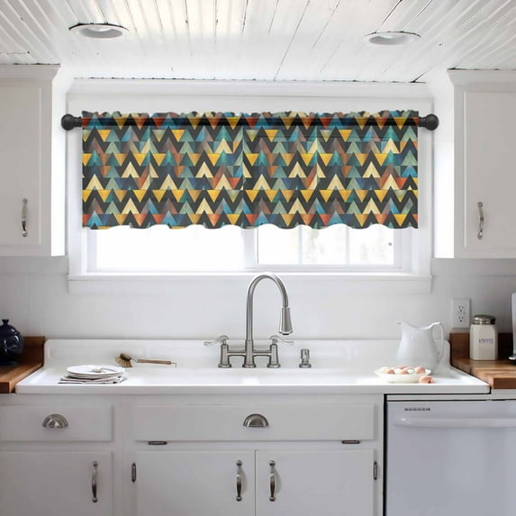 Contemporary Geometric Valance Curtains for Kitchen/Living Room ...